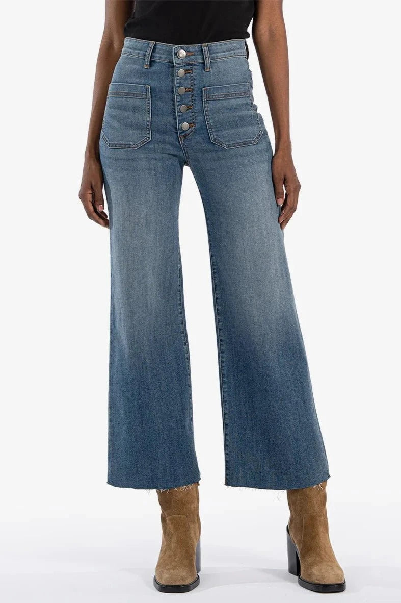 MEG HIGH RISE WIDE LEG EXPO BTN RAW HEM PATCH PKTS – Allure Boutique WY