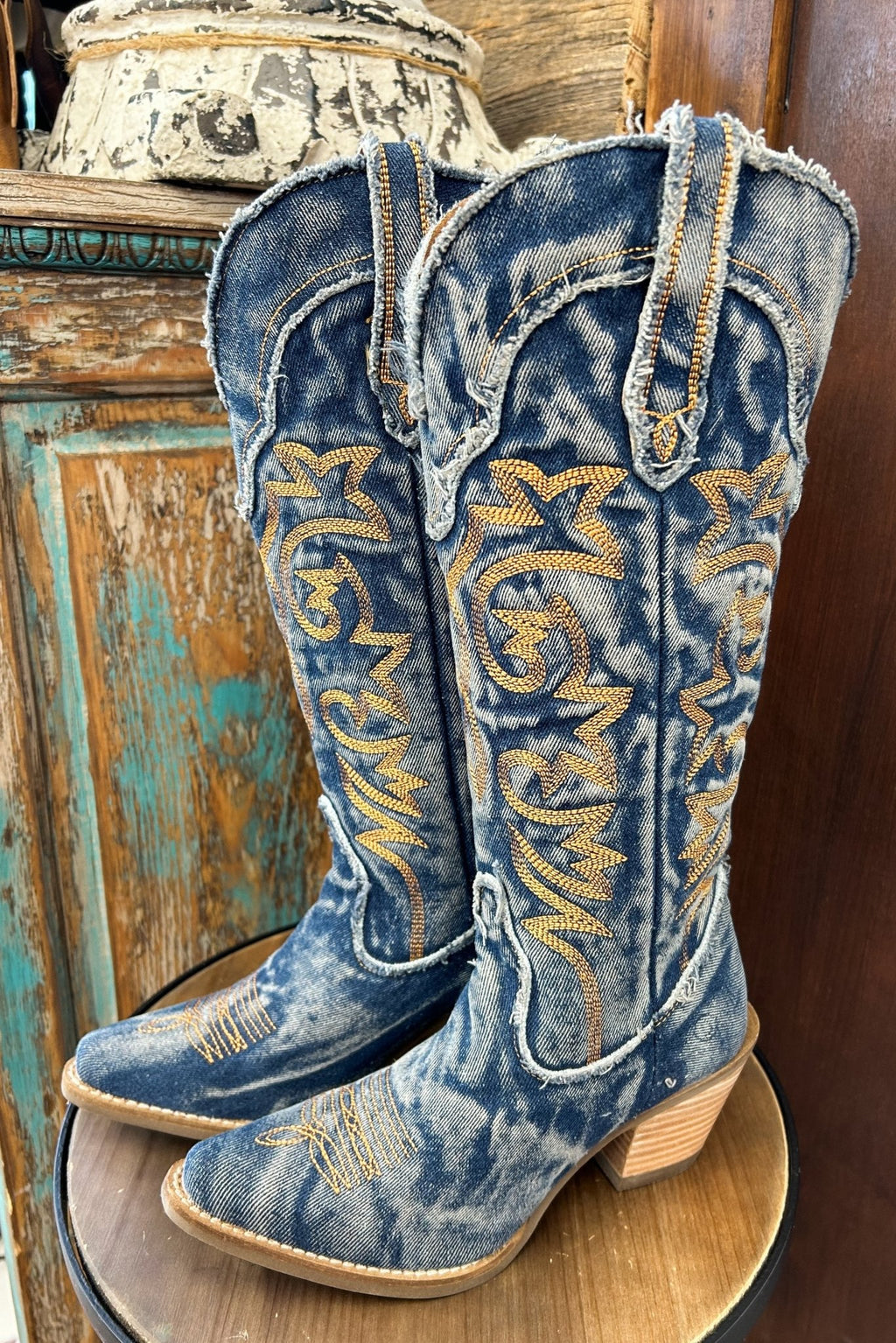 Texas Tornado Denim Boot – Allure Boutique WY